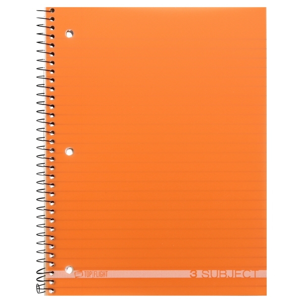 Top Flight Boss 3-Subject Wirebound Notebook Wide Rule Assorted Colors ...